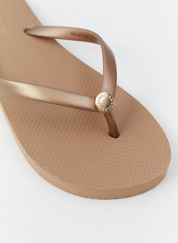 Rubber Bronze Flip Flops | Official Site