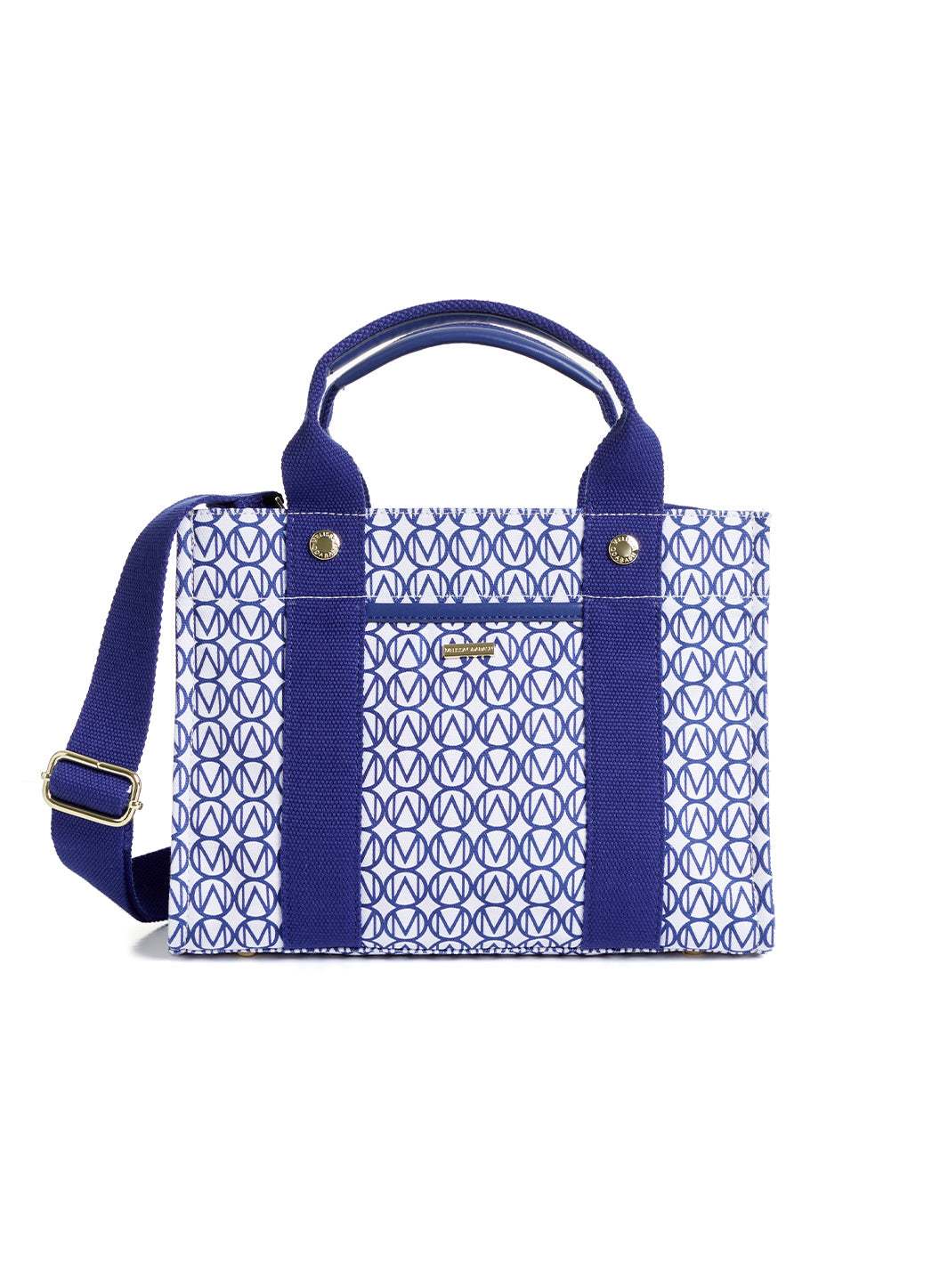 Rhodes Navy MO Logo Mini Tote | Melissa Odabash