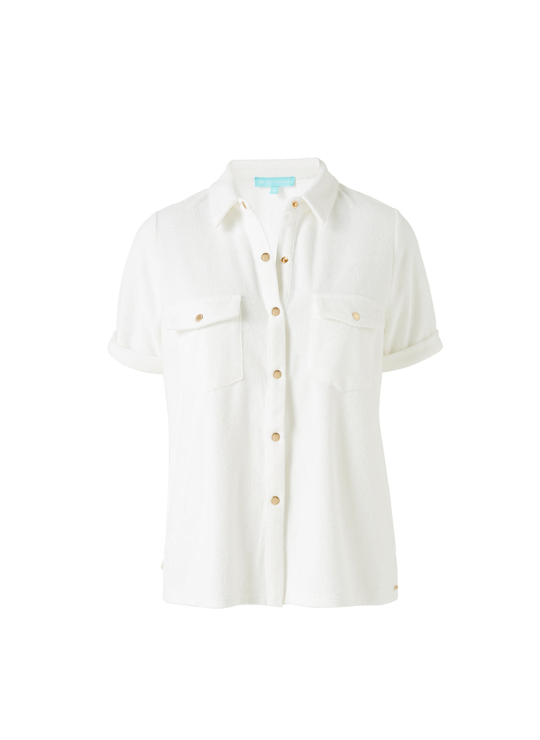Tori White Terry Short Sleeve Shirt | Melissa Odabash