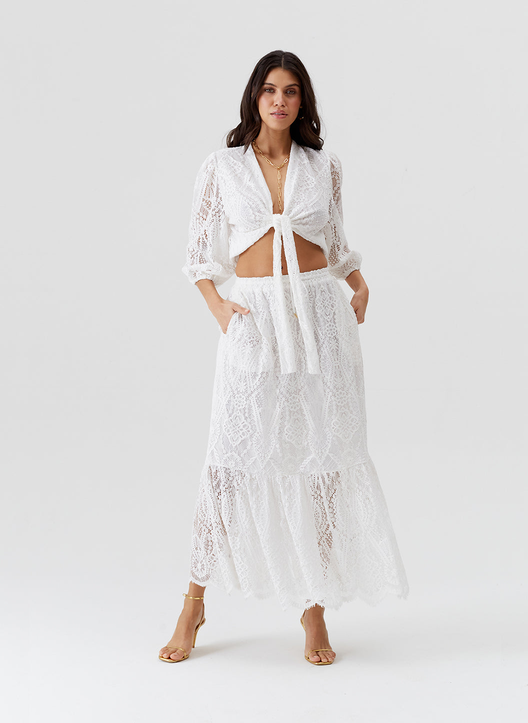 Zia White Embroidered Skirt | Official Site