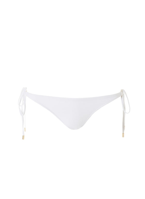 Exclusive Cancun White Ribbed Classic Triangle Bikini Bottom