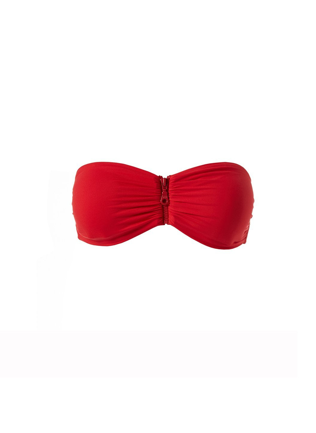 Melissa Odabash Cayman Red Zip Front Bandeau Bikini Top | Official Website