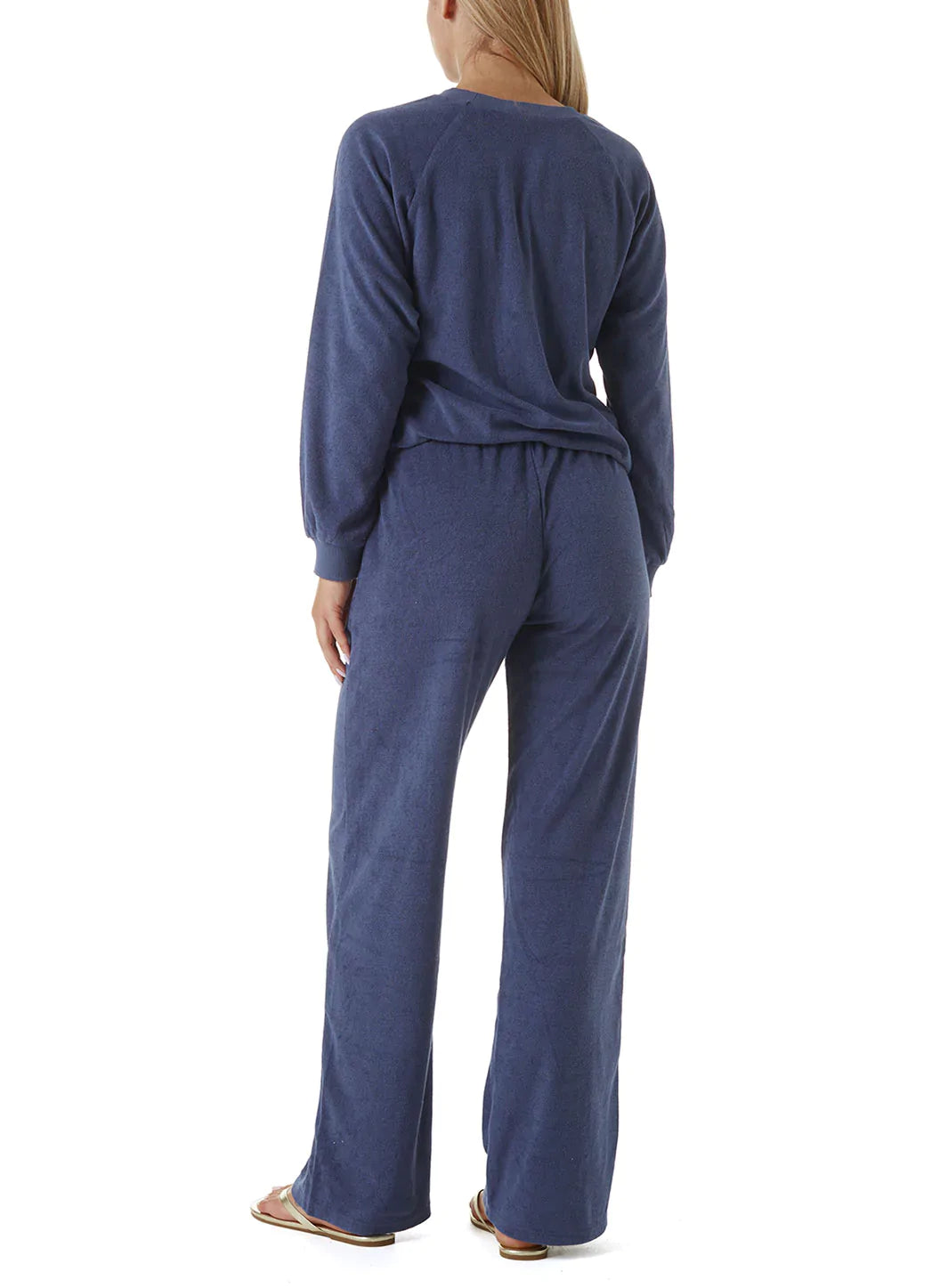 Melissa Odabash Roma Navy Terry Crew Neck Sweatshirt | Official Website