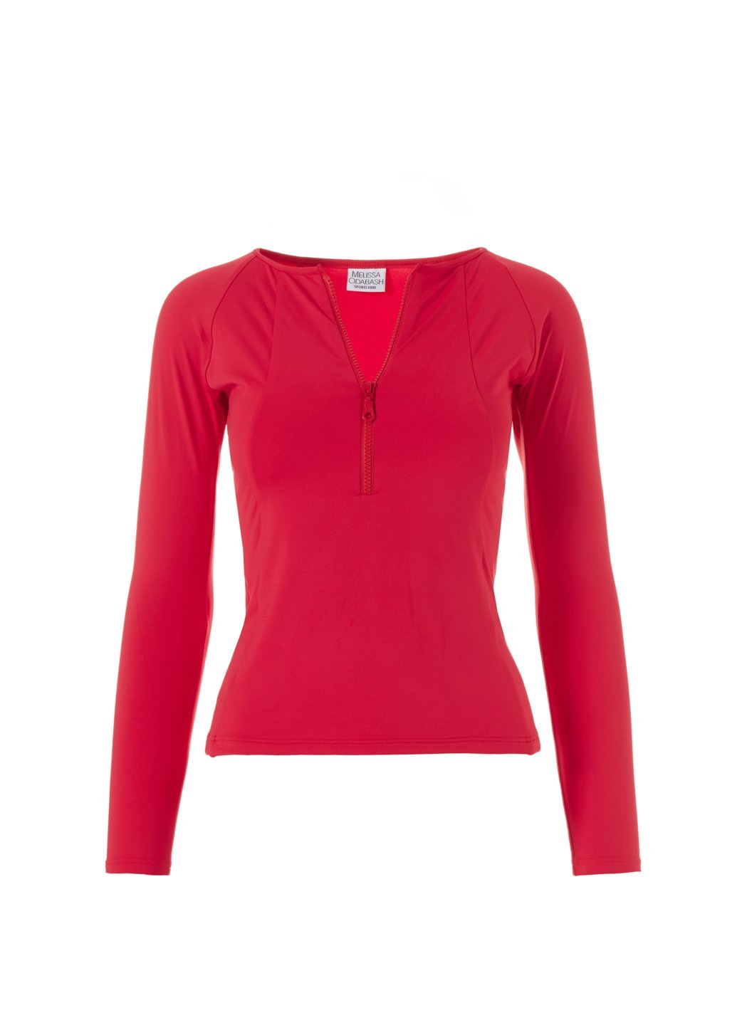 Bondi Red Long Sleeve Zip Front Bikini Top